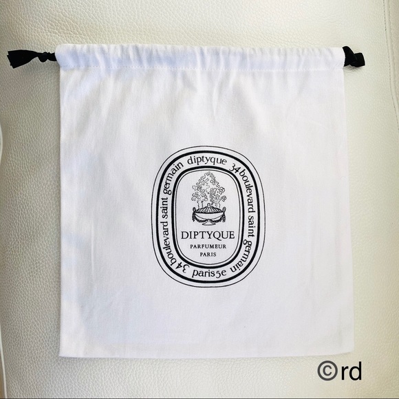 diptyque | Bags | Diptyque New Medium White Dust Bag W Black Logo ...